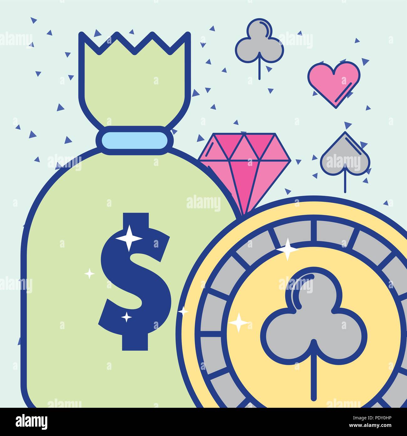 Bag money on table Stock Vector Images - Alamy