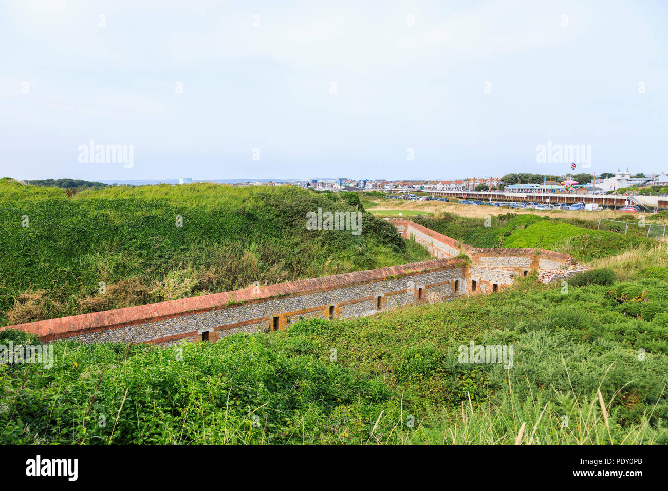 Walls of Littlehampton Napoleonic Fort ruins, the first Palmerston Fort ...