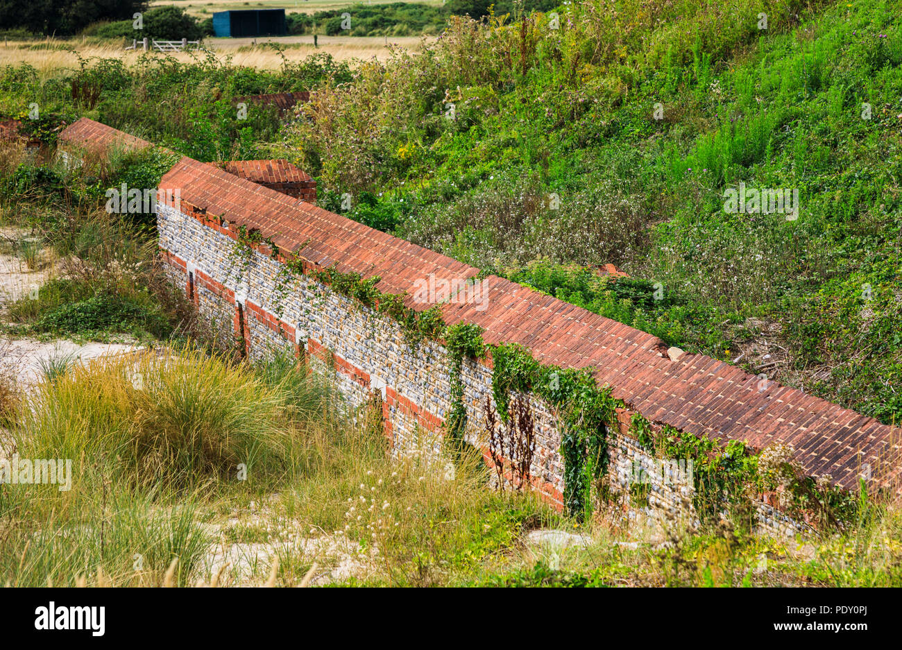 Walls of Littlehampton Napoleonic Fort ruins, the first Palmerston Fort ...