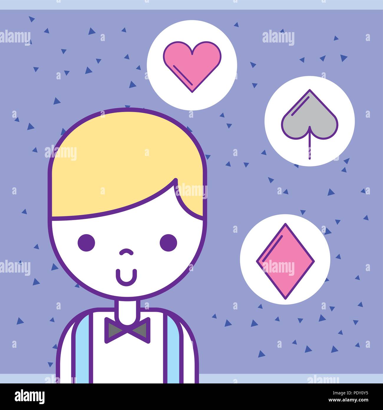 casino croupier male character gambling cartoon style Stock Vector ...