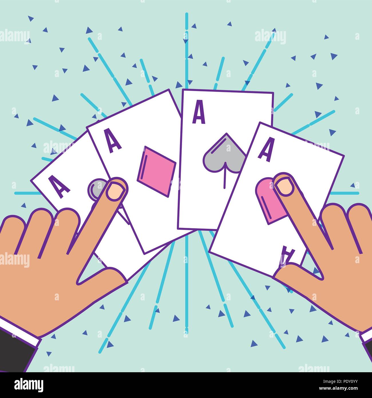 Poker player hands Stock Vector Images - Alamy