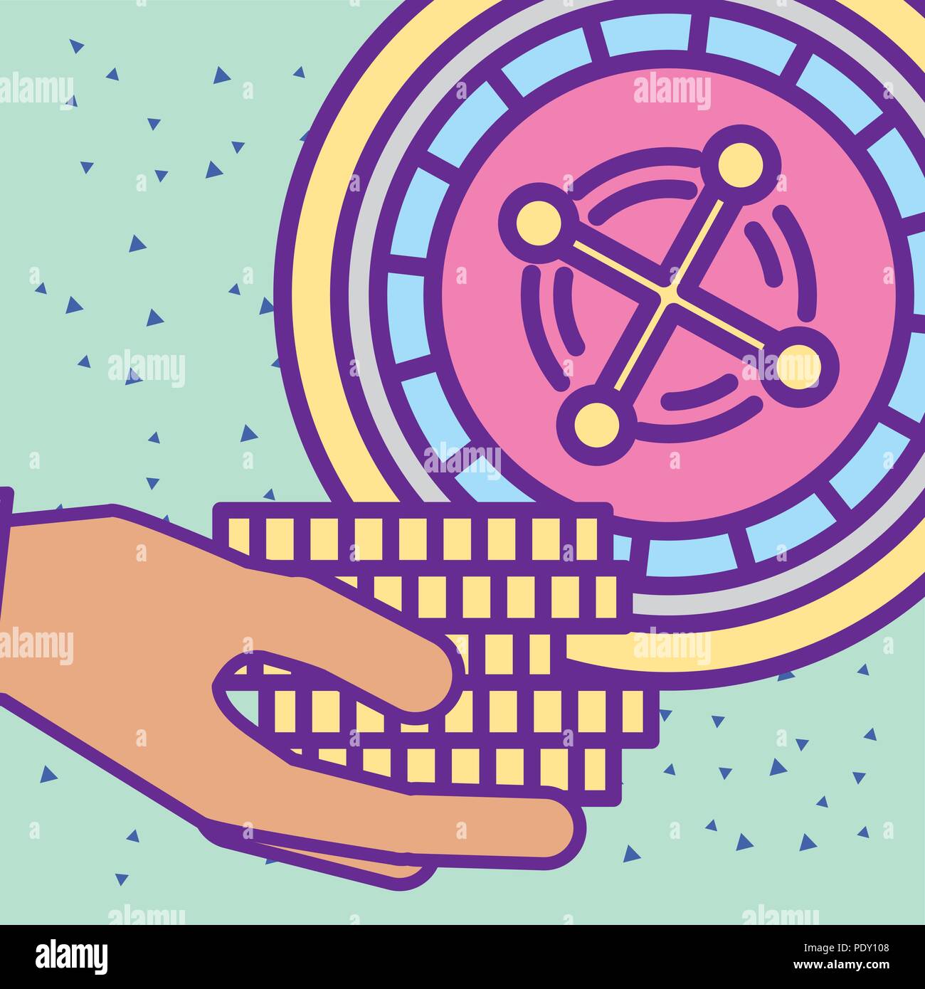 Poker chips hands Stock Vector Images - Alamy