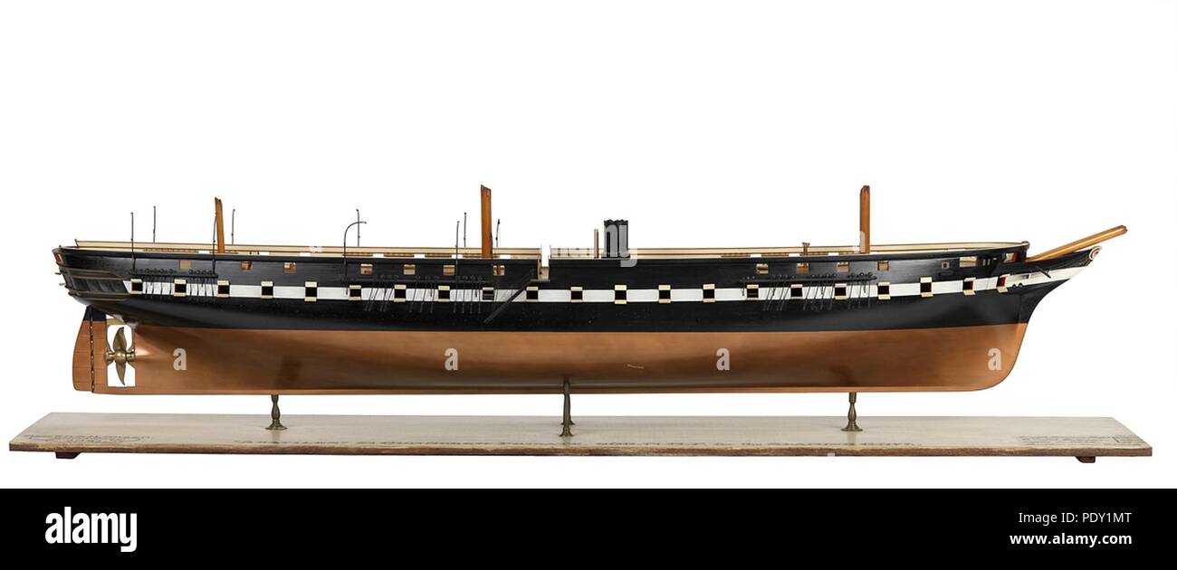 Arapiles (a model dated 1861) Spanish warship, Screw frigate Screw 51 ...