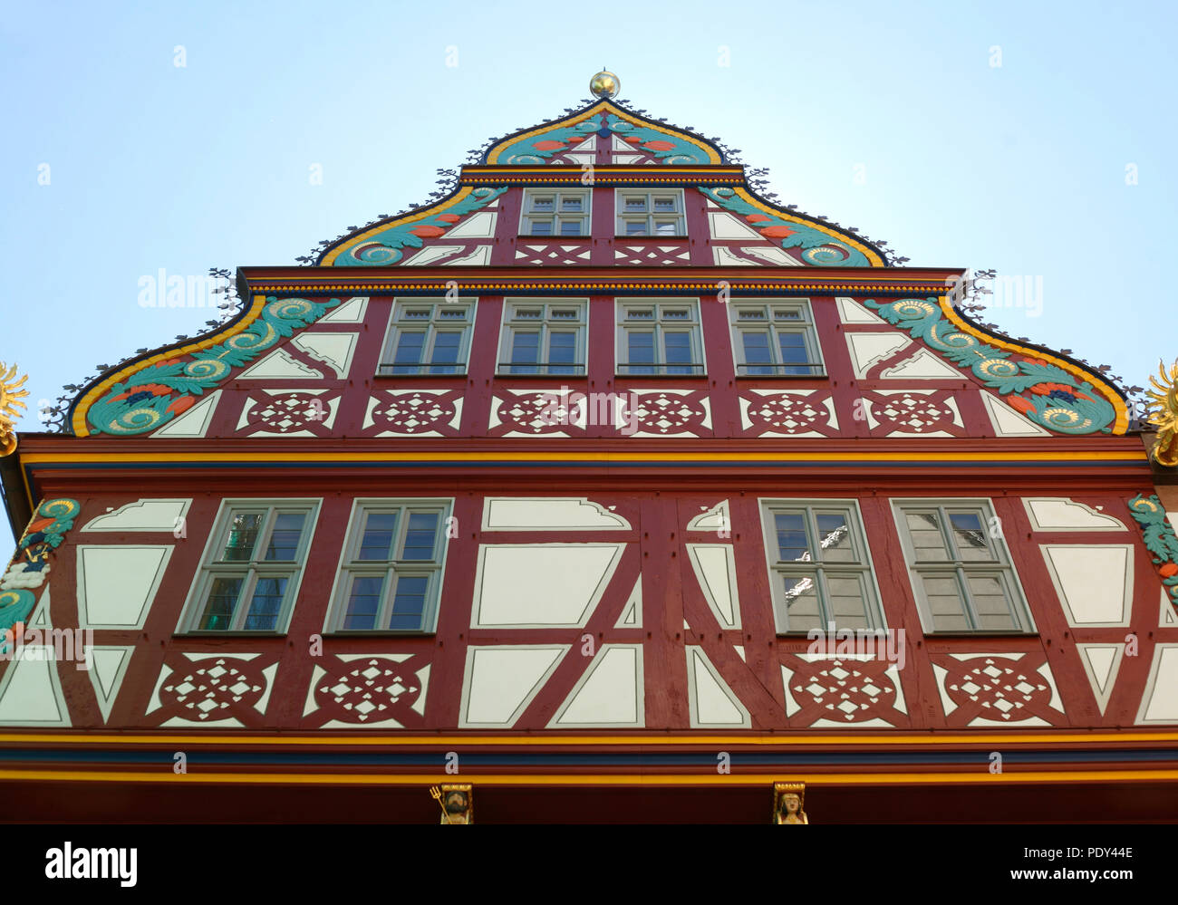 Gable, Half-timbered house to the golden balance, Römerberg, old town ...