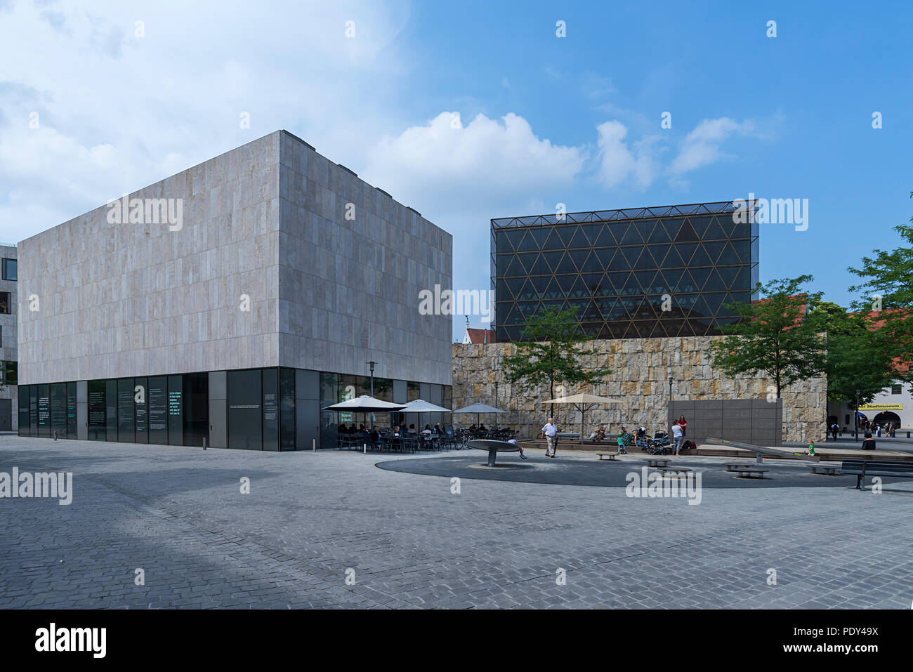 Jewish Synagogue, left Jewish Museum, Munich, Upper Bavaria, Bavaria ...