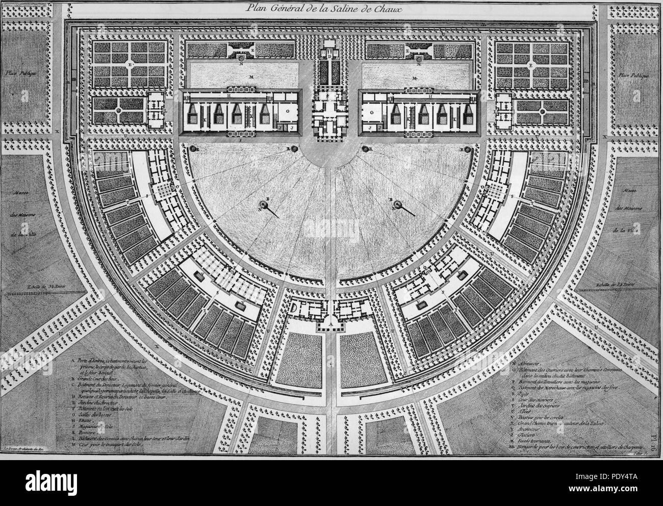 Arc-et-Senans - Plan de la saline royale Stock Photo - Alamy
