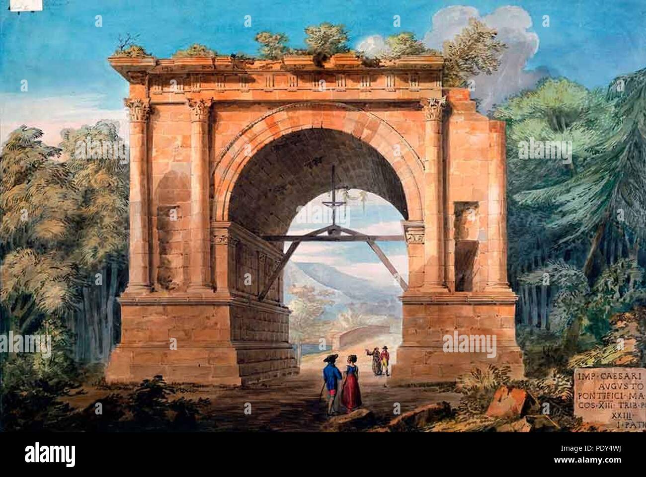 Arch of Augustus, Aosta by Henry Seward, 1807 Stock Photo - Alamy
