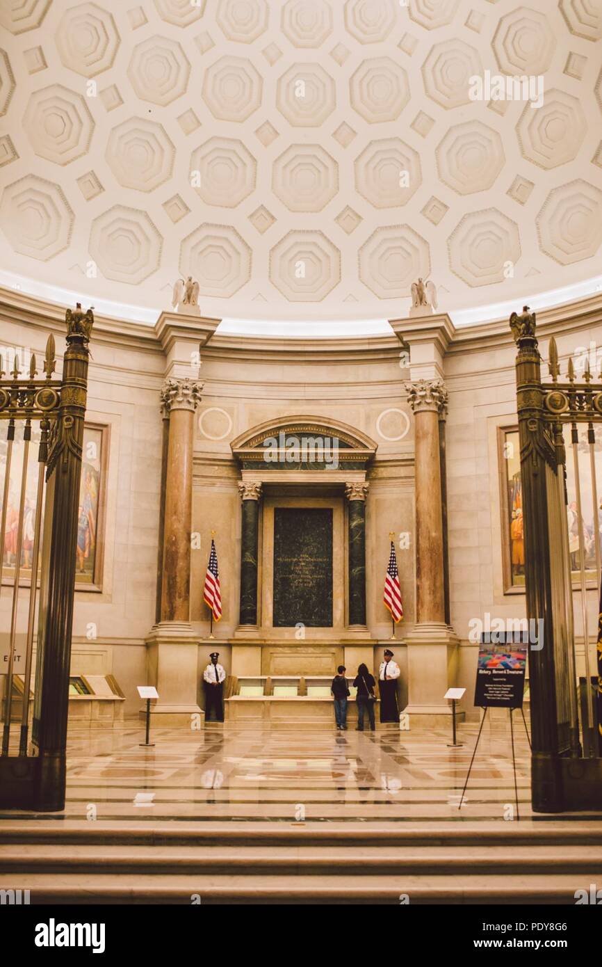 National Archives Rotunda Sleepover Stock Photo - Alamy