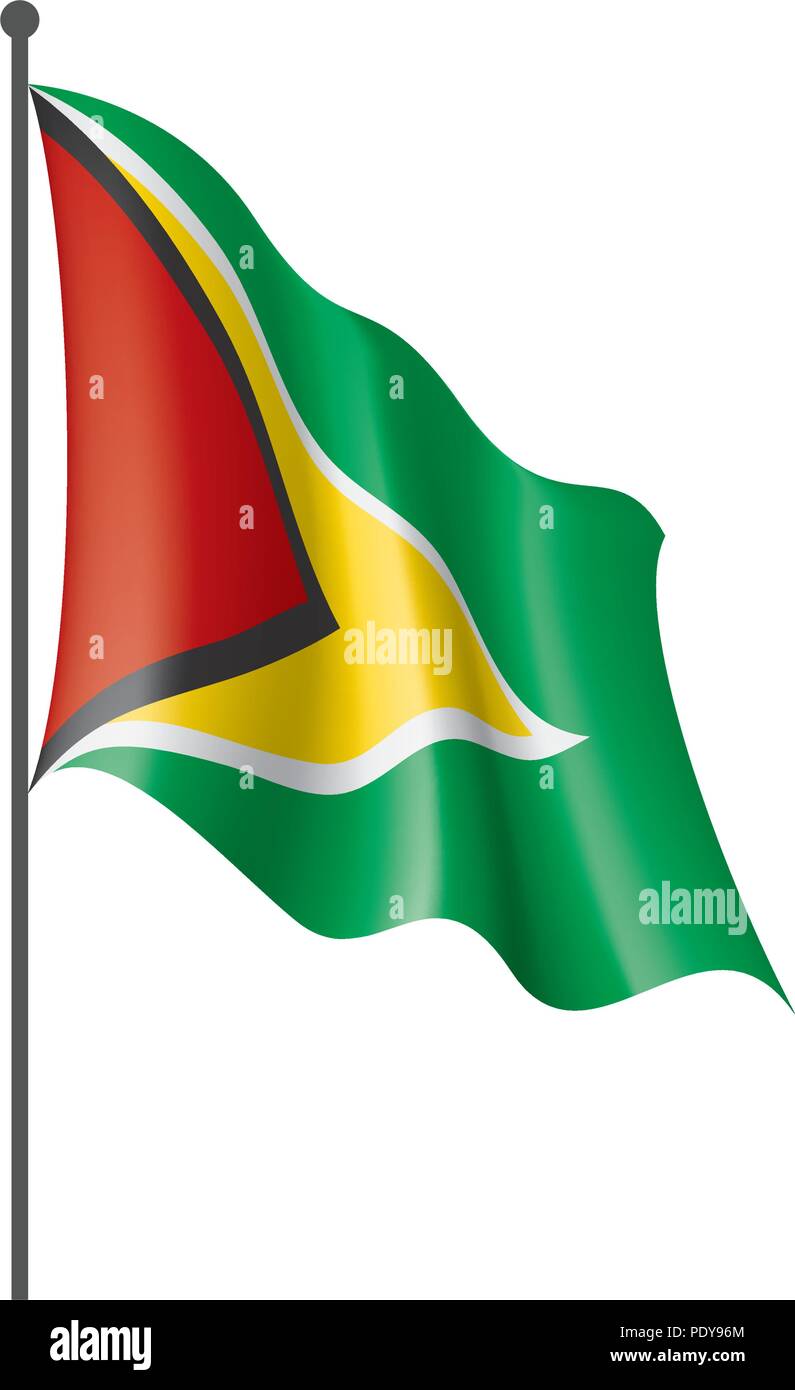 Guyana flag, vector illustration on a white background Stock Vector ...