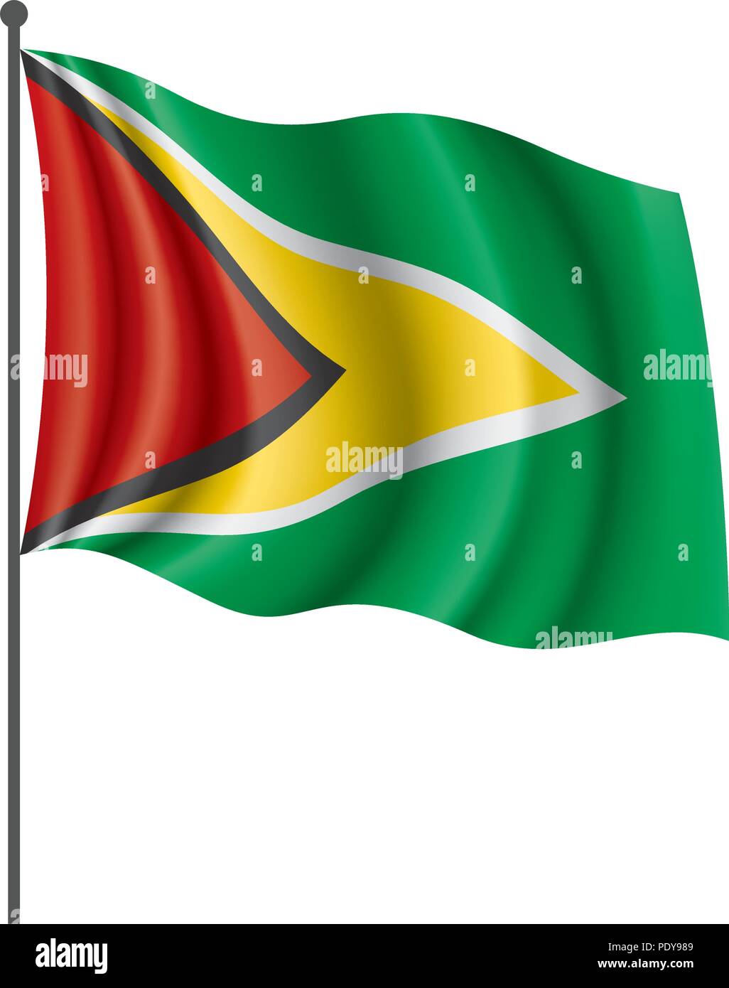 Guyana flag, vector illustration on a white background Stock Vector ...