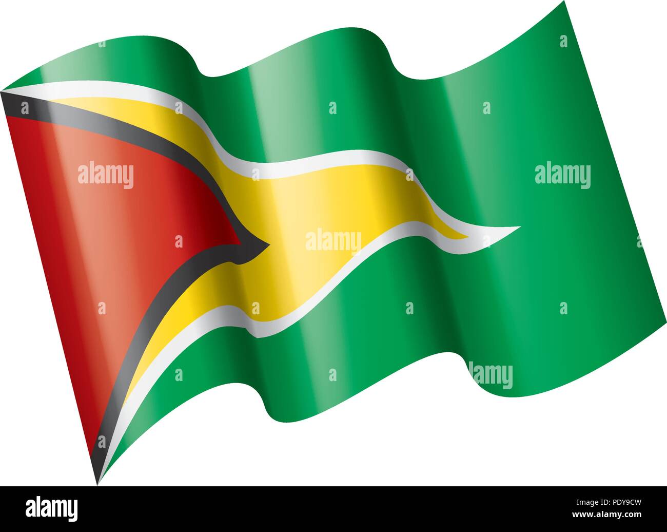 Guyana flag, vector illustration on a white background Stock Vector ...