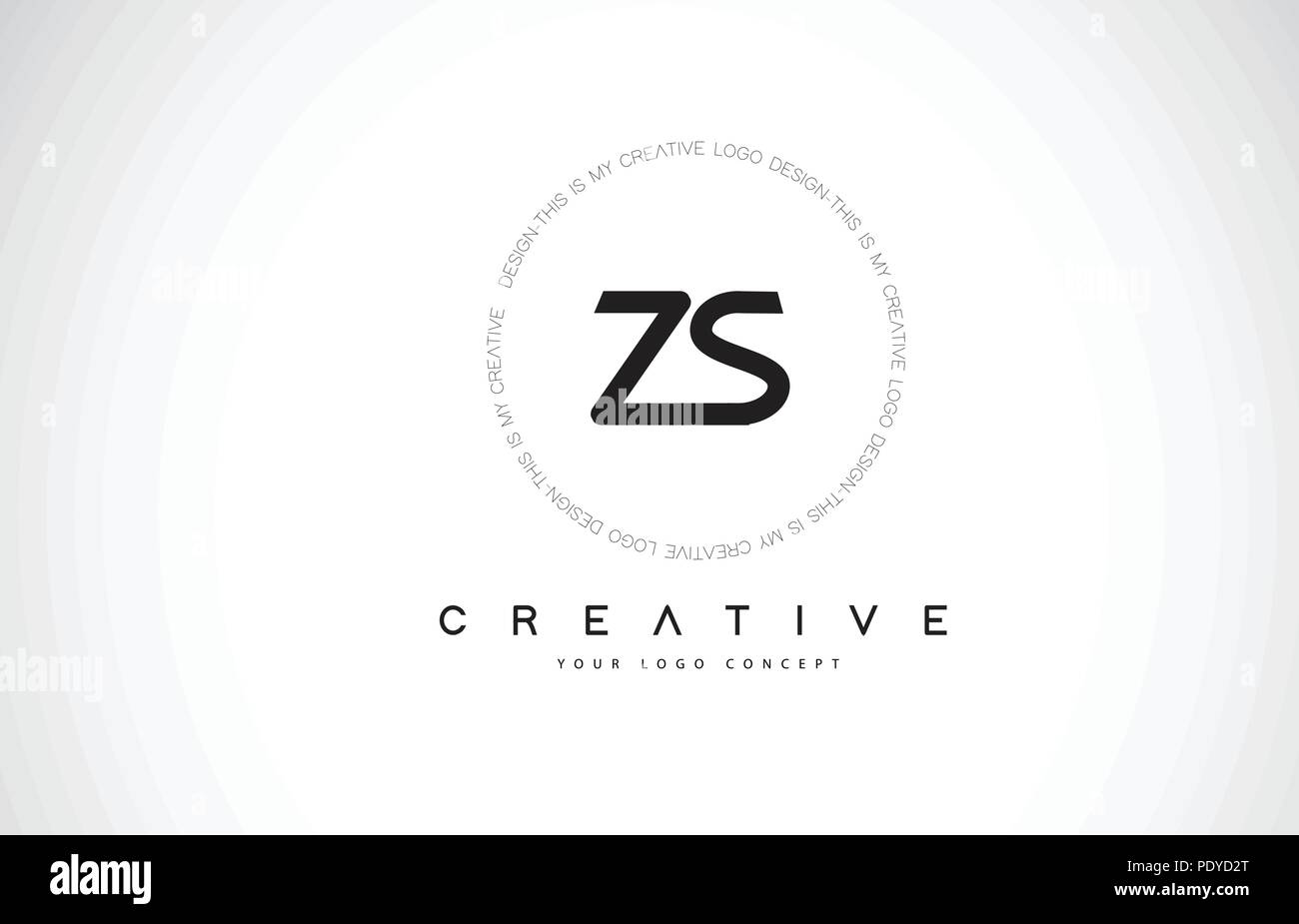 ZS Z S Logo Design with Black and White Creative Icon Text Letter ...