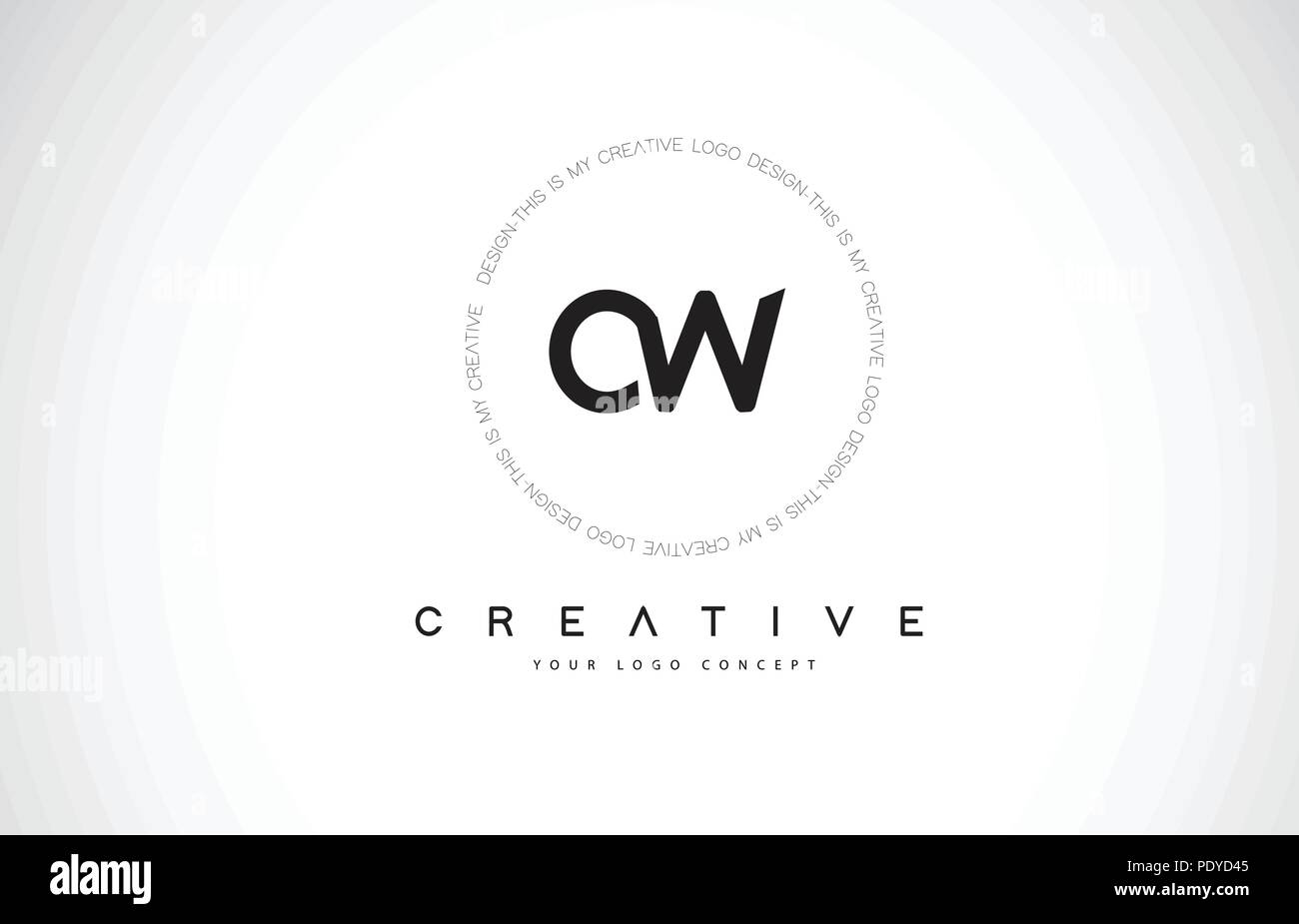 CW C W Logo Design with Black and White Creative Icon Text Letter ...