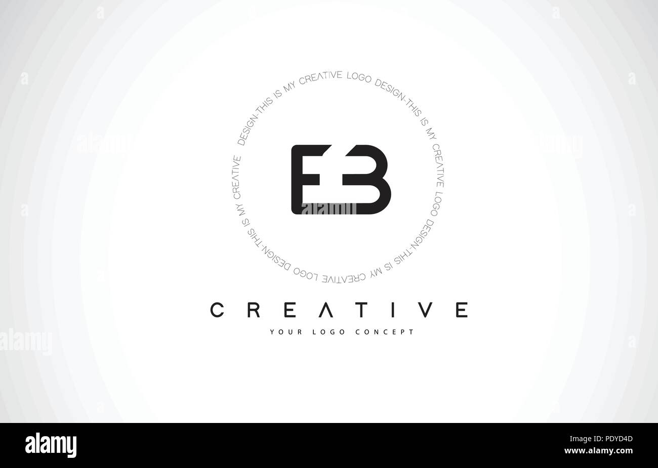 EB E B Logo Design with Black and White Creative Icon Text Letter ...