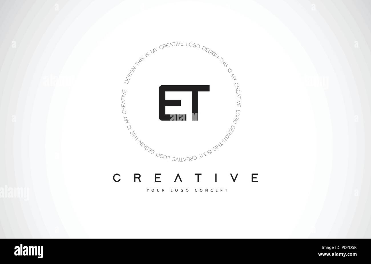 ET E T Logo Design with Black and White Creative Icon Text Letter ...