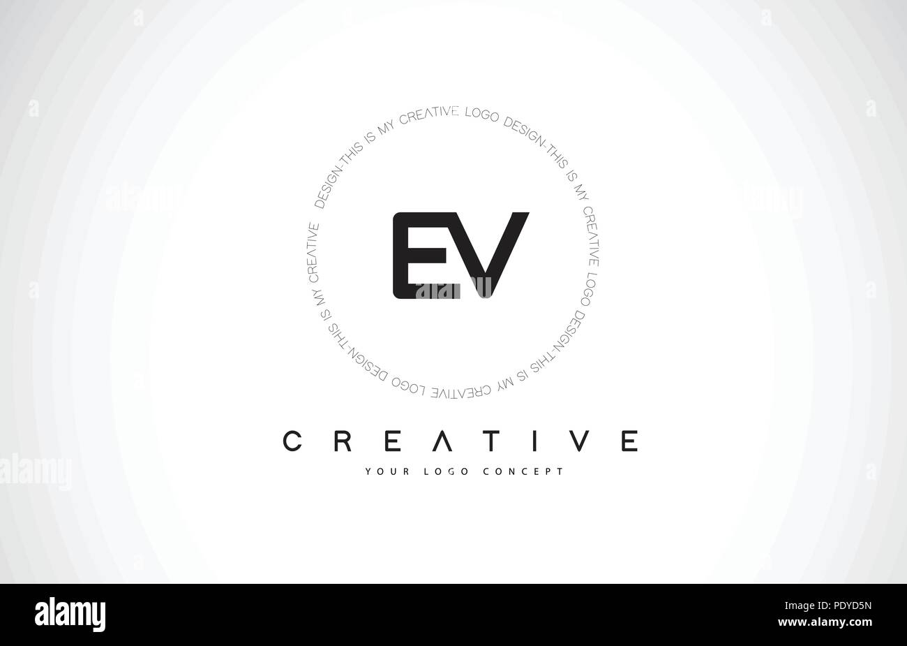 EV E V Logo Design with Black and White Creative Icon Text Letter ...