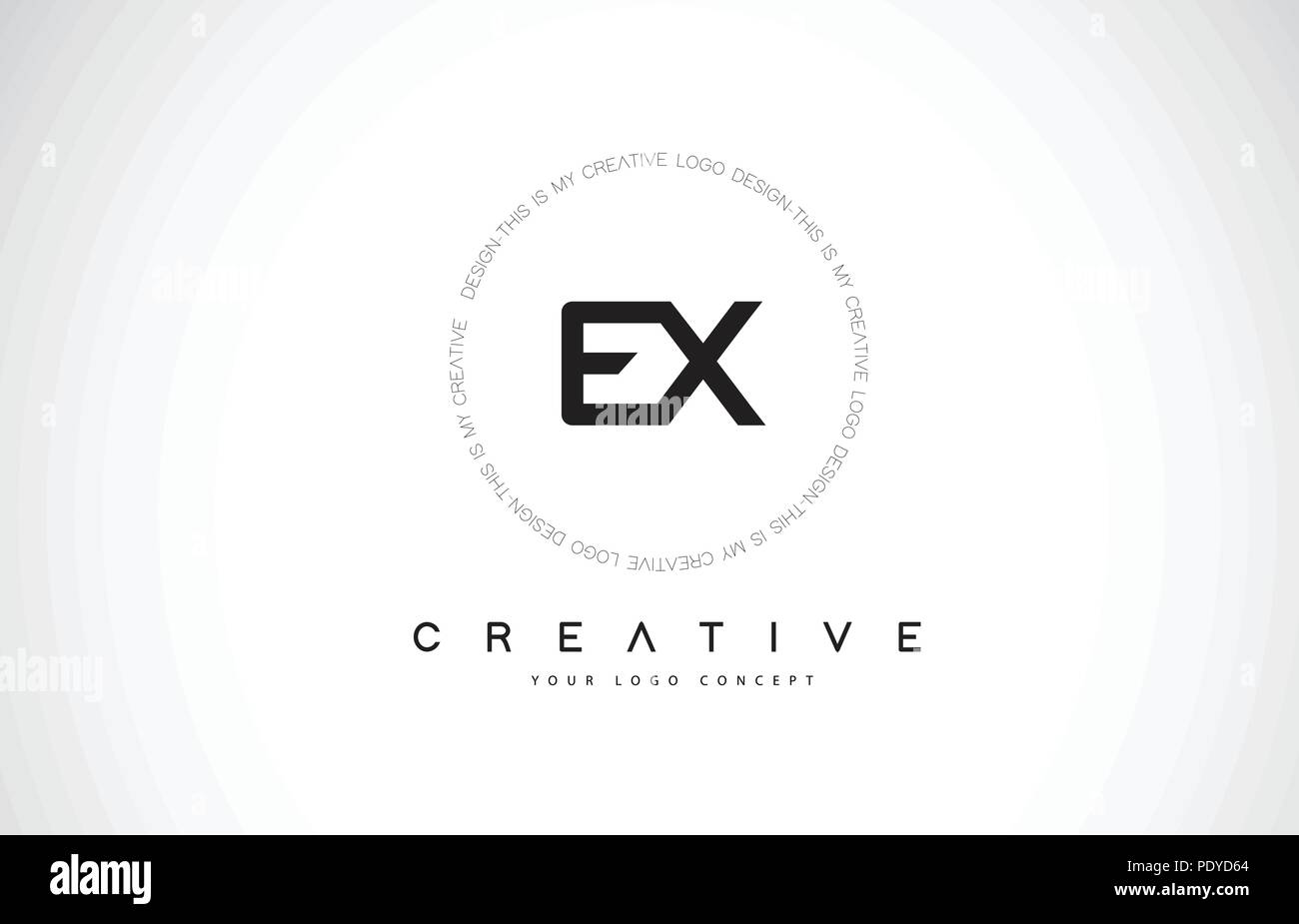 EX E X Logo Design with Black and White Creative Icon Text Letter ...