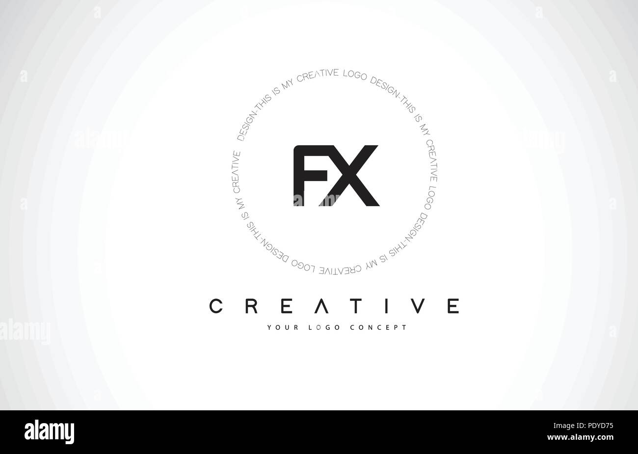 FX F X Logo Design with Black and White Creative Icon Text Letter ...