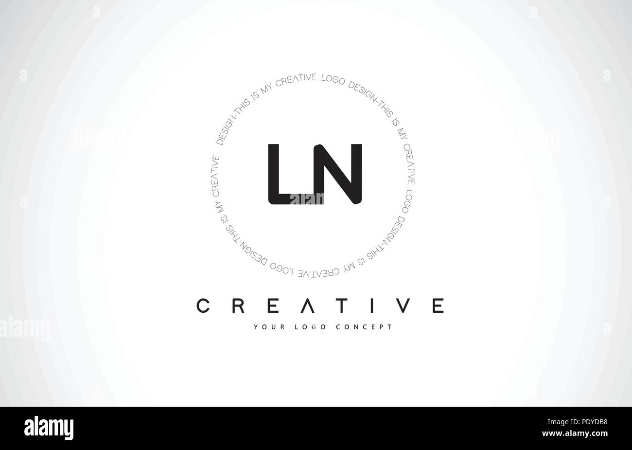 LN L N Logo Design with Black and White Creative Icon Text Letter ...