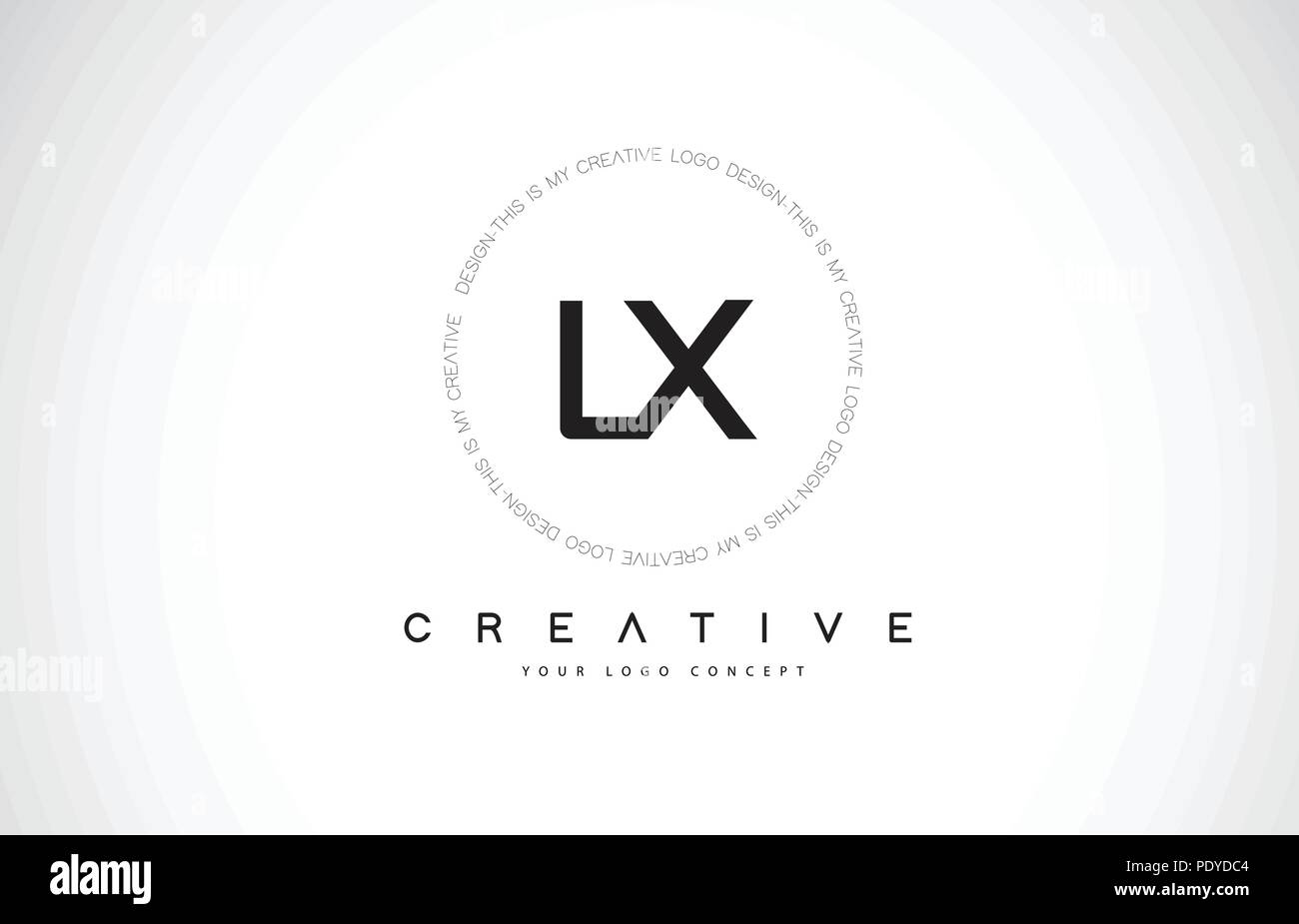 LX L X Logo Design with Black and White Creative Icon Text Letter ...