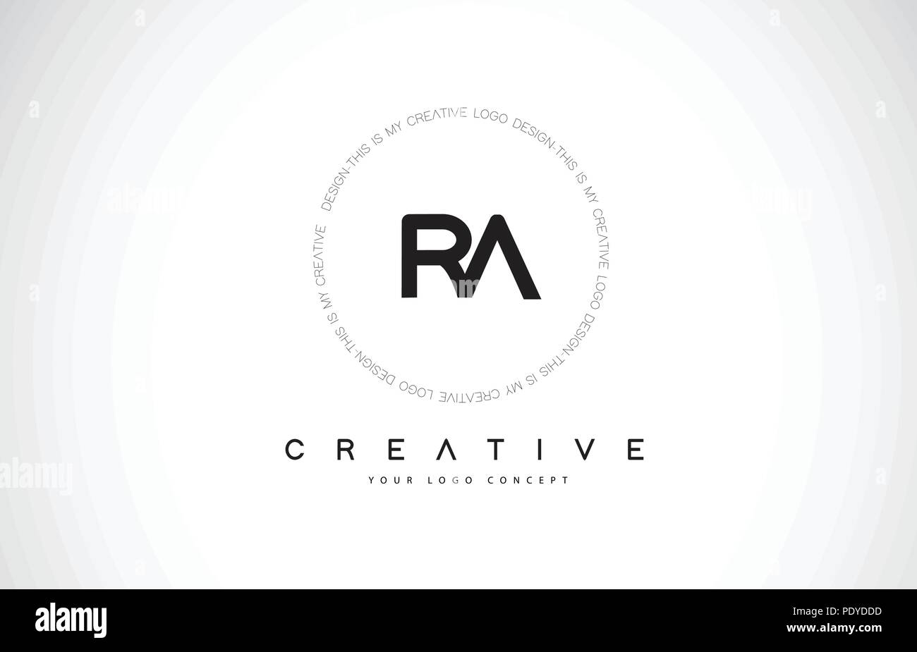 RA R A Logo Design with Black and White Creative Icon Text Letter ...