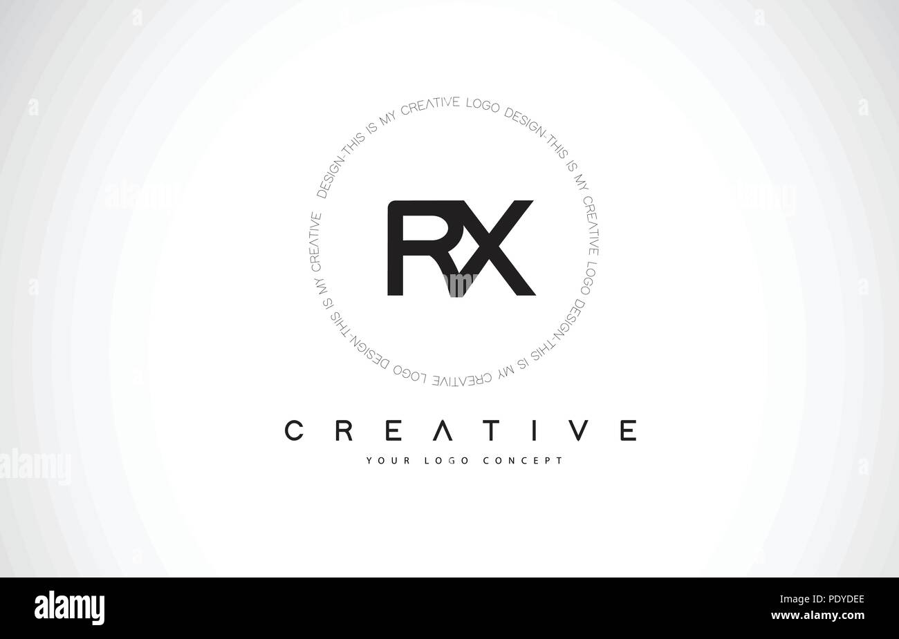 RX R X Logo Design with Black and White Creative Icon Text Letter ...