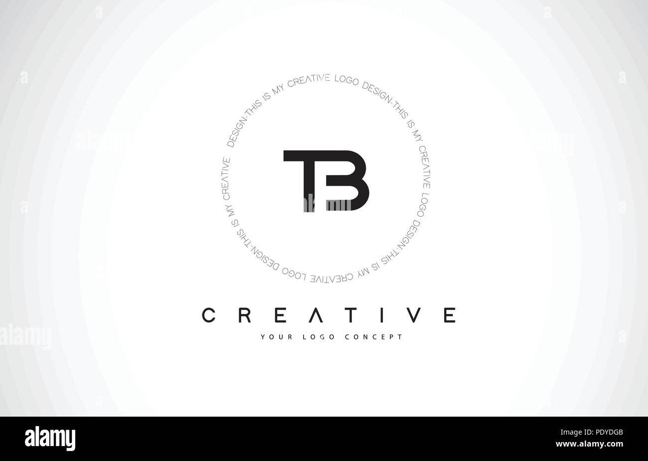 TB T B Logo Design with Black and White Creative Icon Text Letter ...