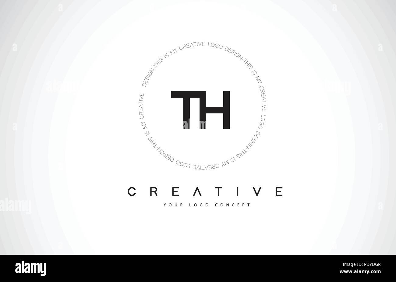 TH T H Logo Design with Black and White Creative Icon Text Letter ...