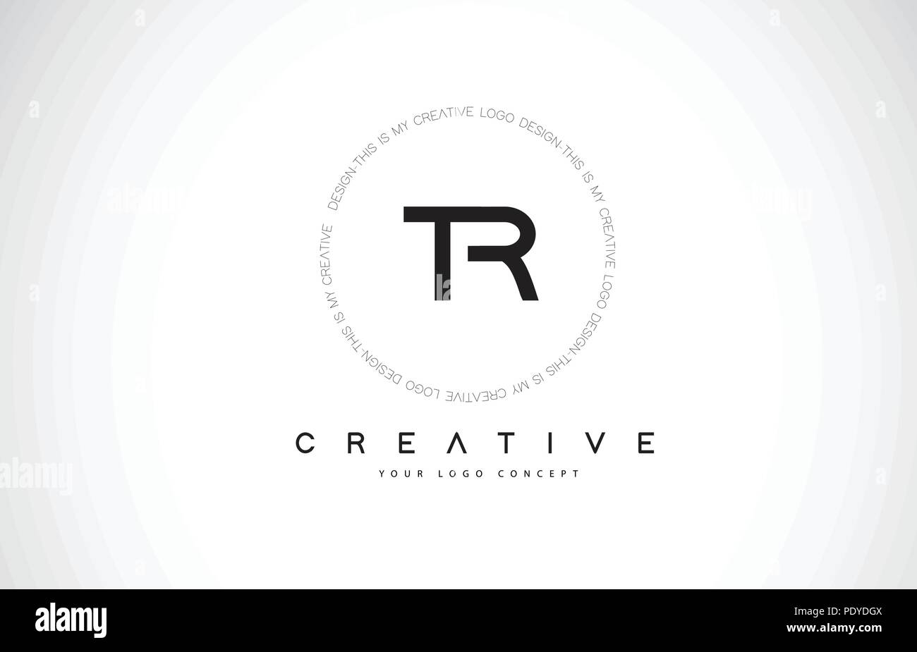 TR T R Logo Design with Black and White Creative Icon Text Letter ...
