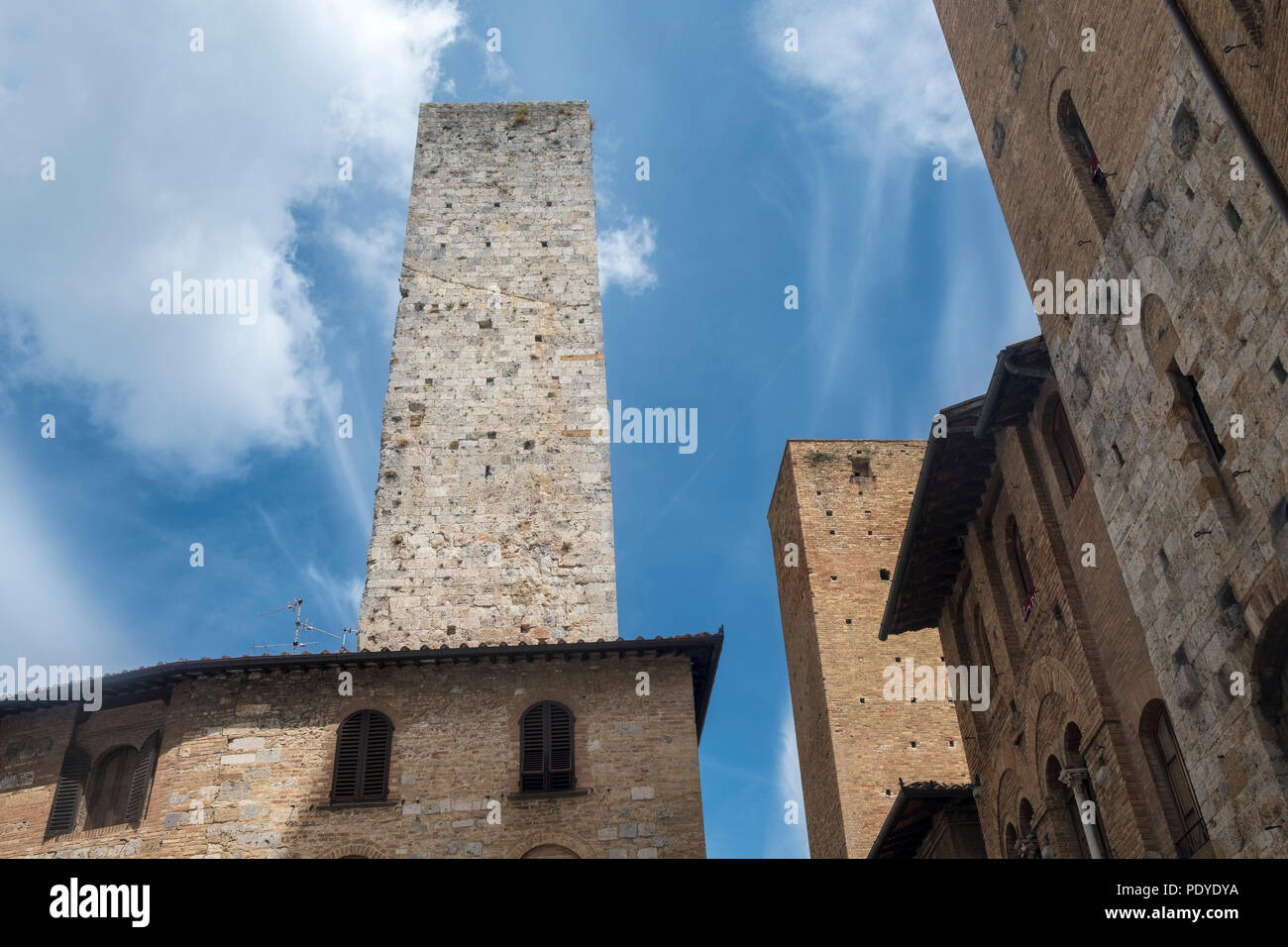 San Gimignano, Siena, Tuscany, Italy: the historic town at morning with ...