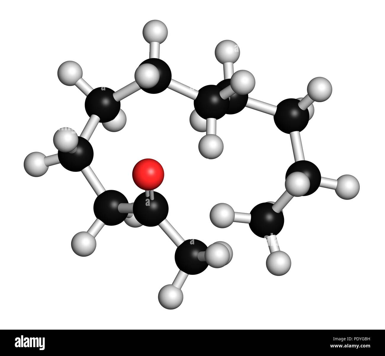 Methyl nonyl ketone (2-undecanone) insect repellent molecule. 3D ...