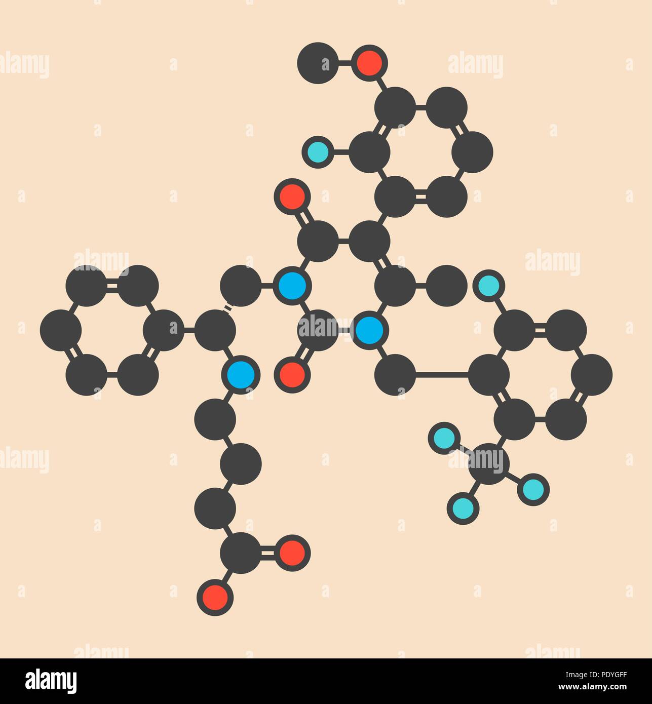 Elagolix drug molecule (gonadotropin-releasing hormone receptor ...