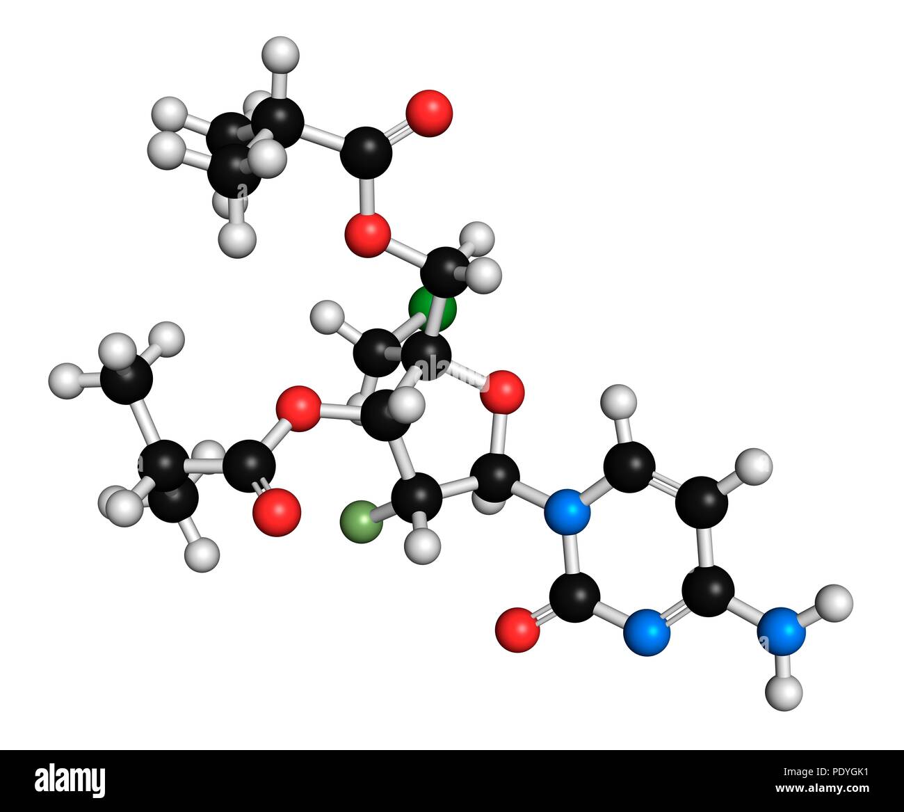 Lumicitabine respiratory syncytial virus (RSV) drug molecule. 3D ...