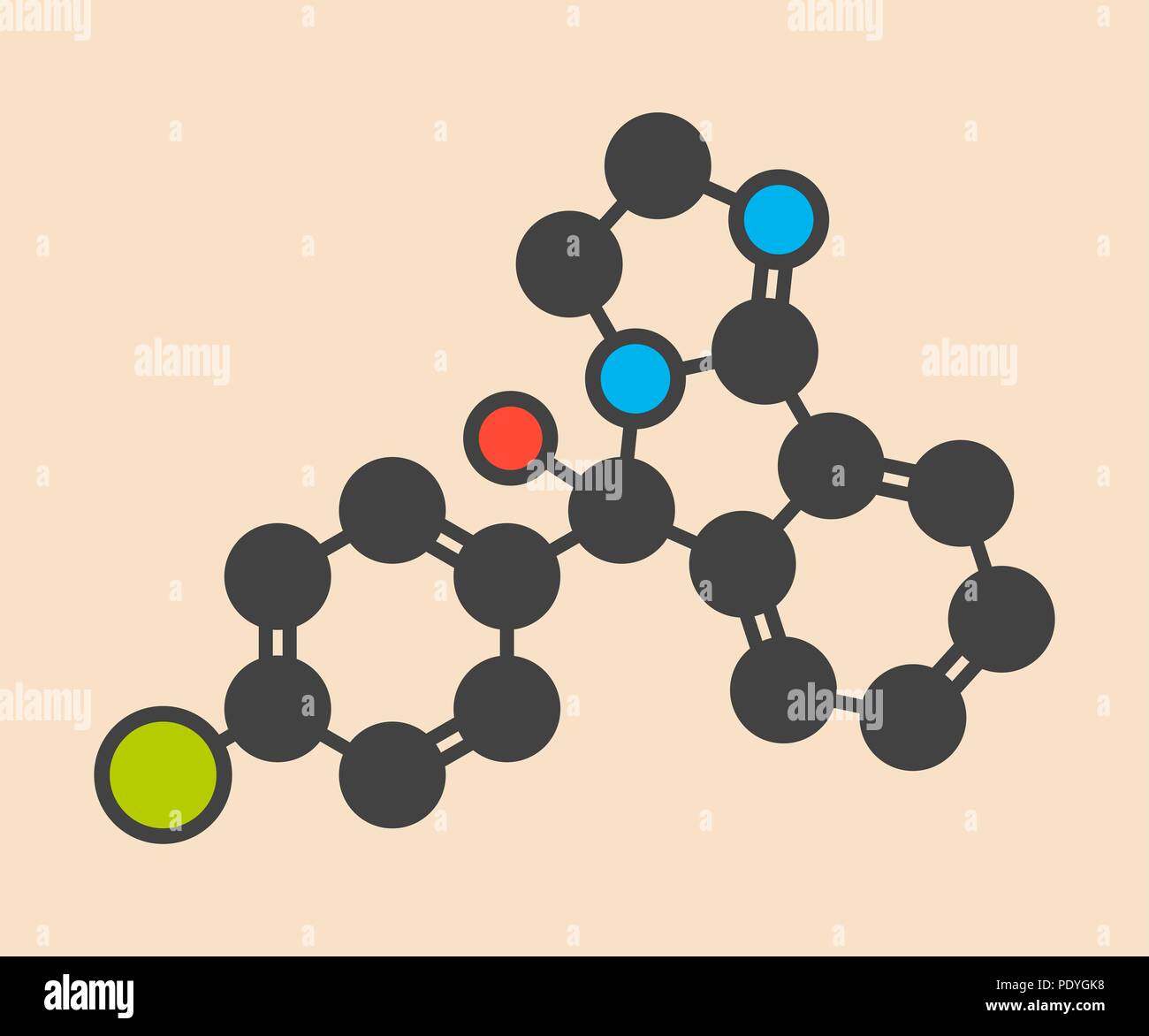 Mazindol appetite suppressant drug molecule. Stylized skeletal formula ...