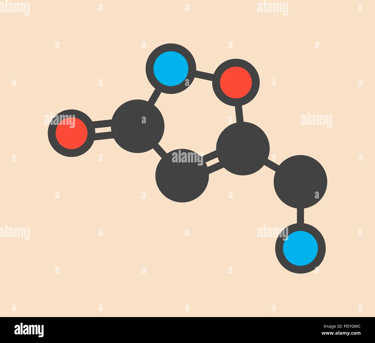 Muscimol (agarin, pantherine) molecule. Main psychoactive component of ...