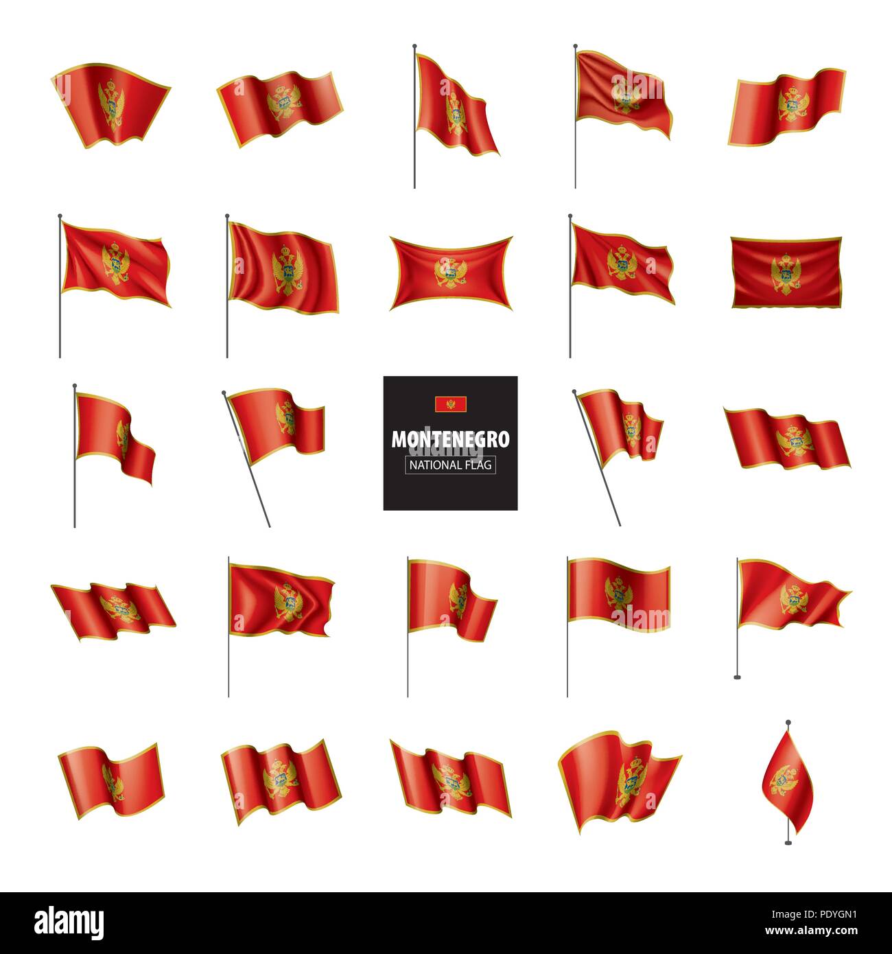 montenegro flag, vector illustration on a white background Stock Vector ...