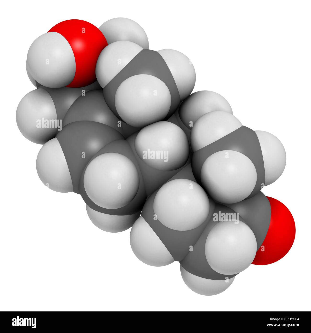 Prasterone (dehydroepiandrosterone, DHEA) drug molecule. 3D rendering ...