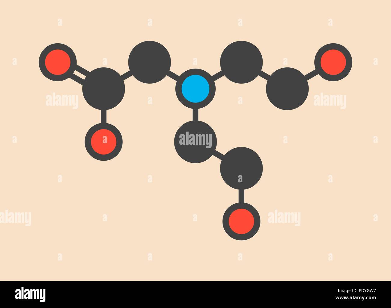 Tricine buffering agent molecule. Stylized skeletal formula (chemical ...
