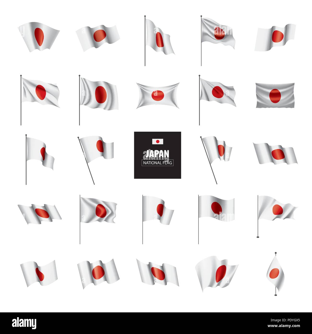 Japan flag, vector illustration on a white background Stock Vector ...