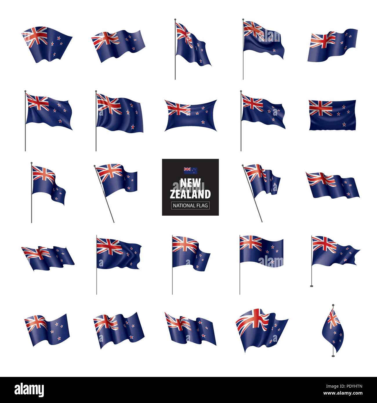 New Zealand flag, vector illustration on a white background Stock ...