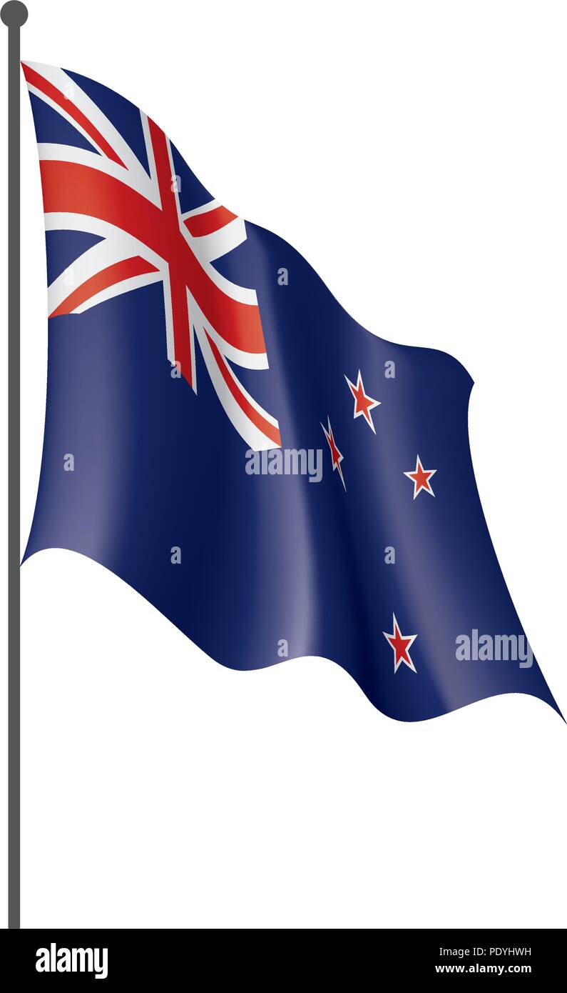 New Zealand flag, vector illustration on a white background Stock ...