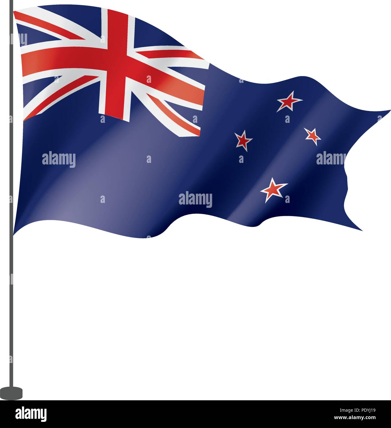 New Zealand flag, vector illustration on a white background Stock ...