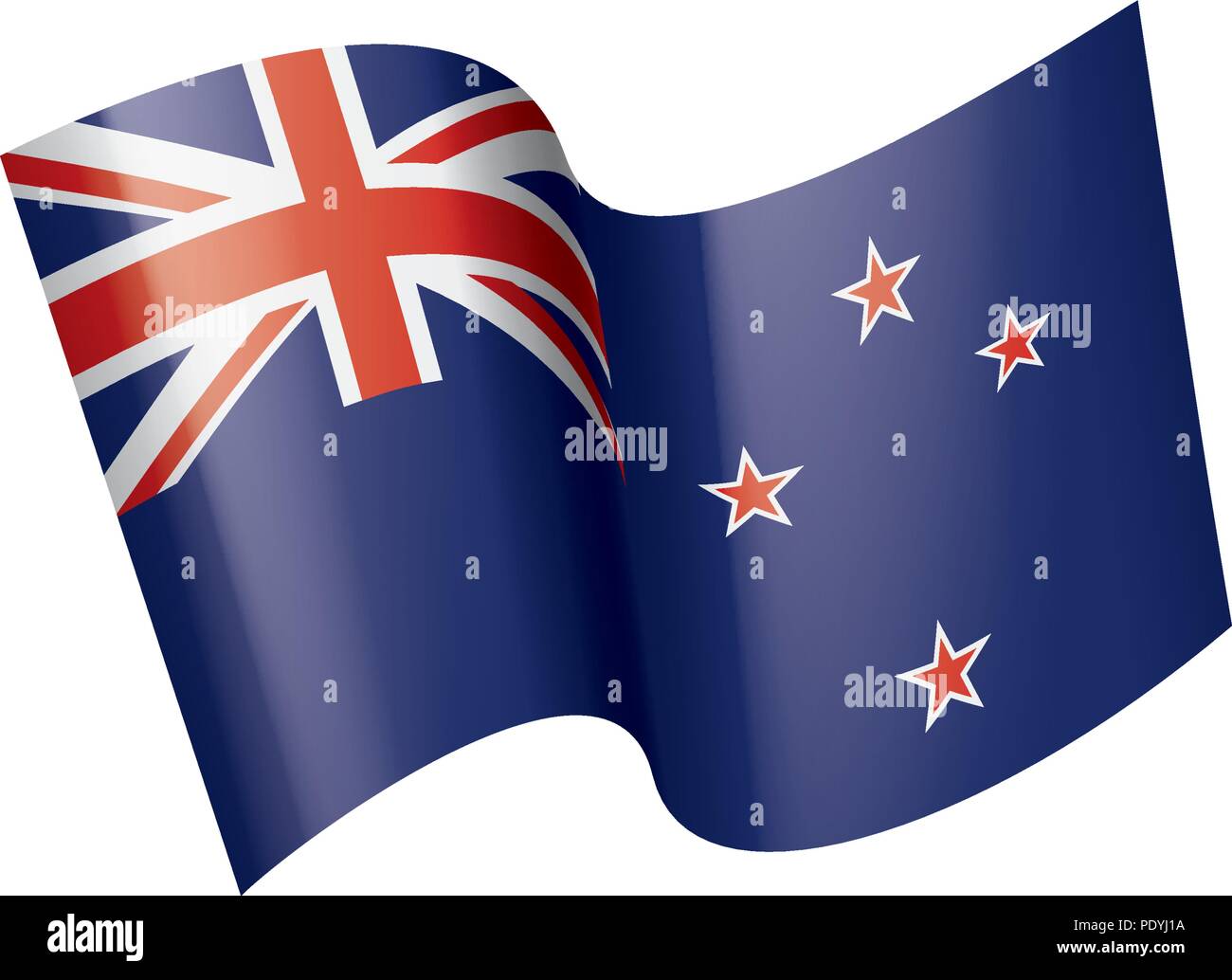 New Zealand flag, vector illustration on a white background Stock ...