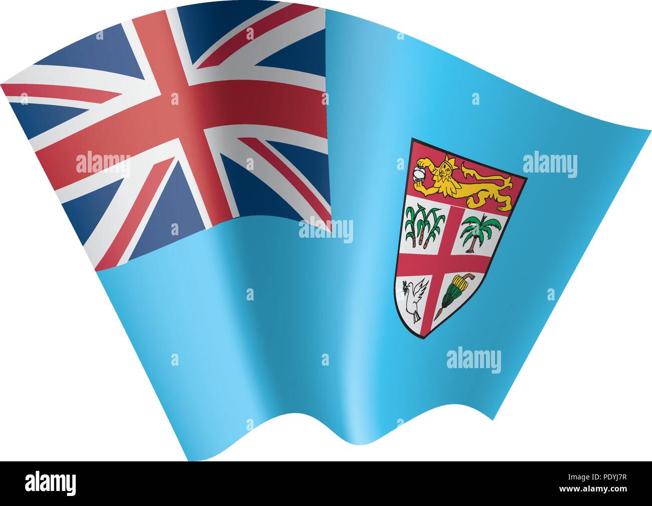 Fiji flag, vector illustration on a white background Stock Vector Image ...