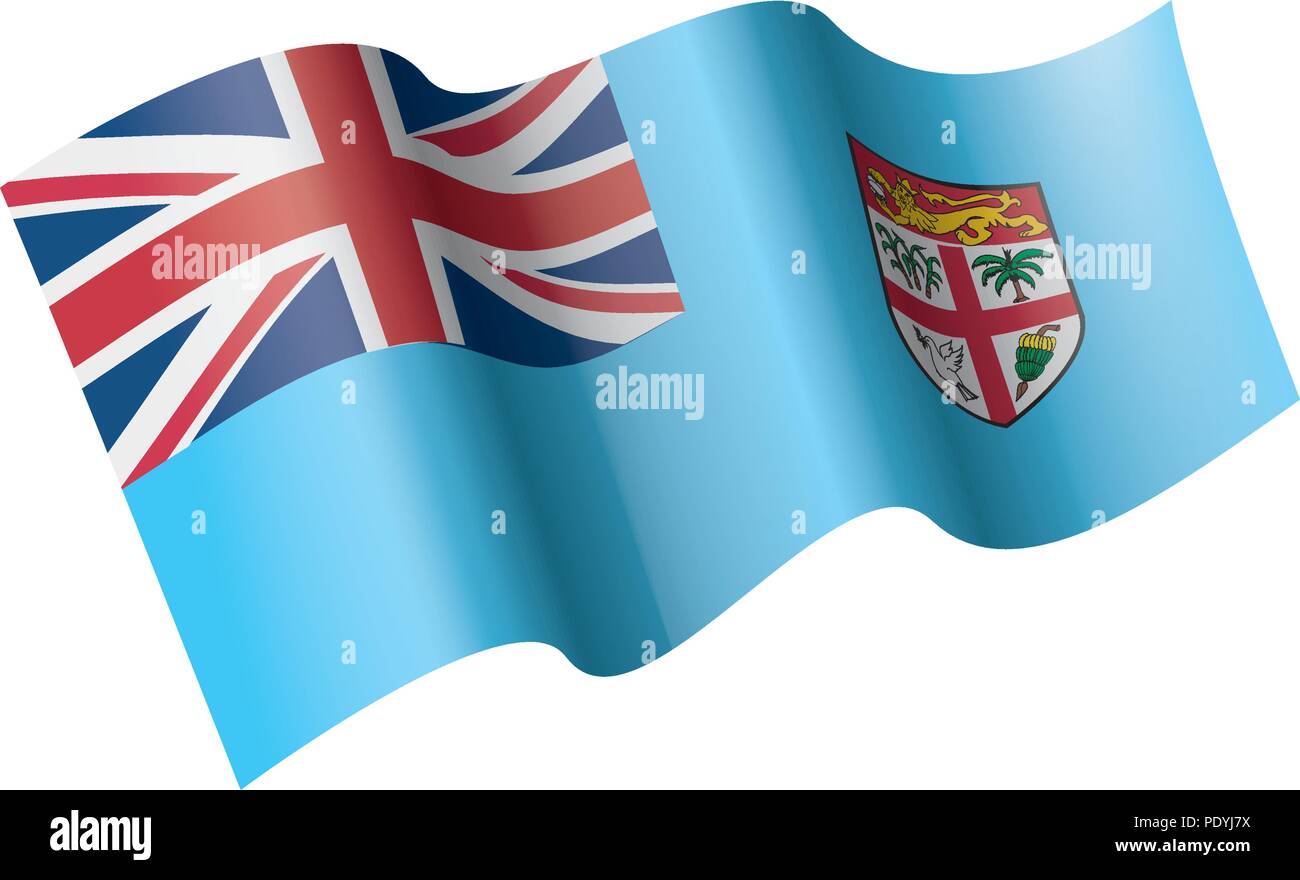 Fiji flag, vector illustration on a white background Stock Vector Image ...