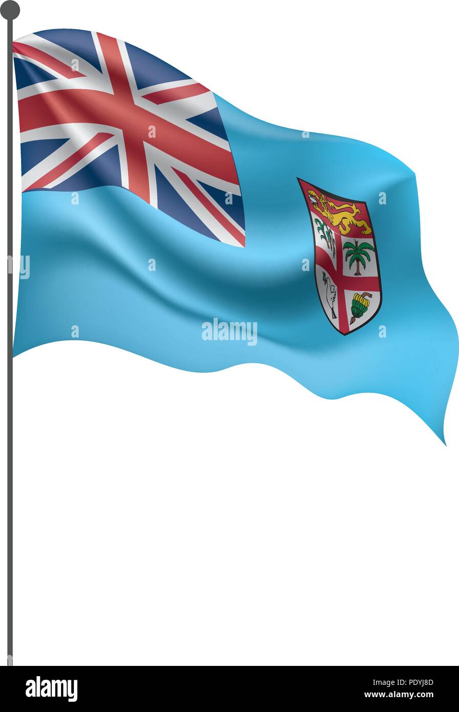 Fiji flag, vector illustration on a white background Stock Vector Image ...