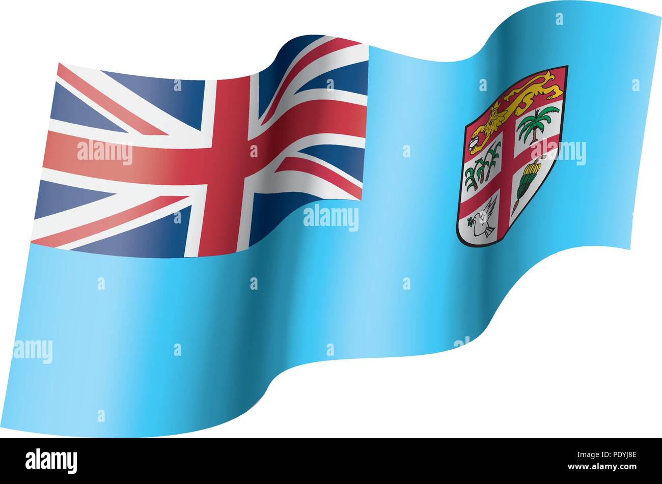 Fiji flag, vector illustration on a white background Stock Vector Image ...