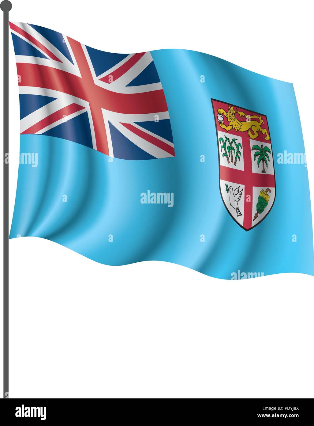Fiji flag, vector illustration on a white background Stock Vector Image ...