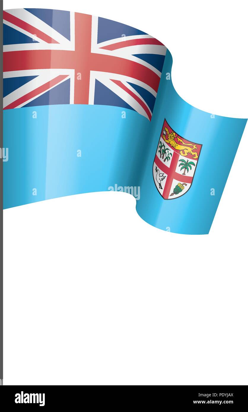Fiji flag, vector illustration on a white background Stock Vector Image ...
