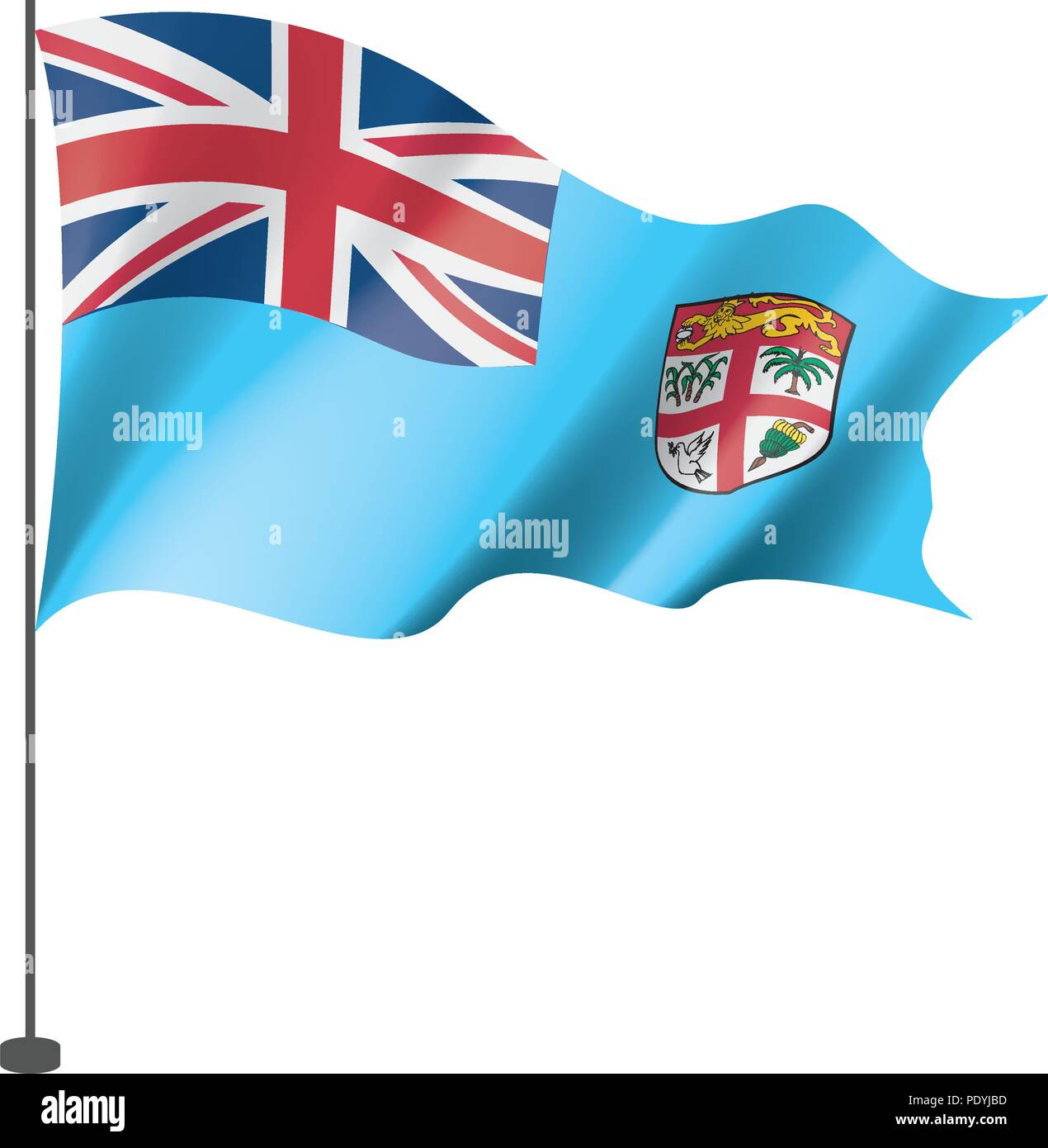 Fiji flag, vector illustration on a white background Stock Vector Image ...